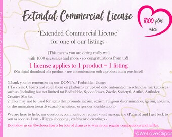 Clipart Commercial License Extended License Unlimited Commercial ...