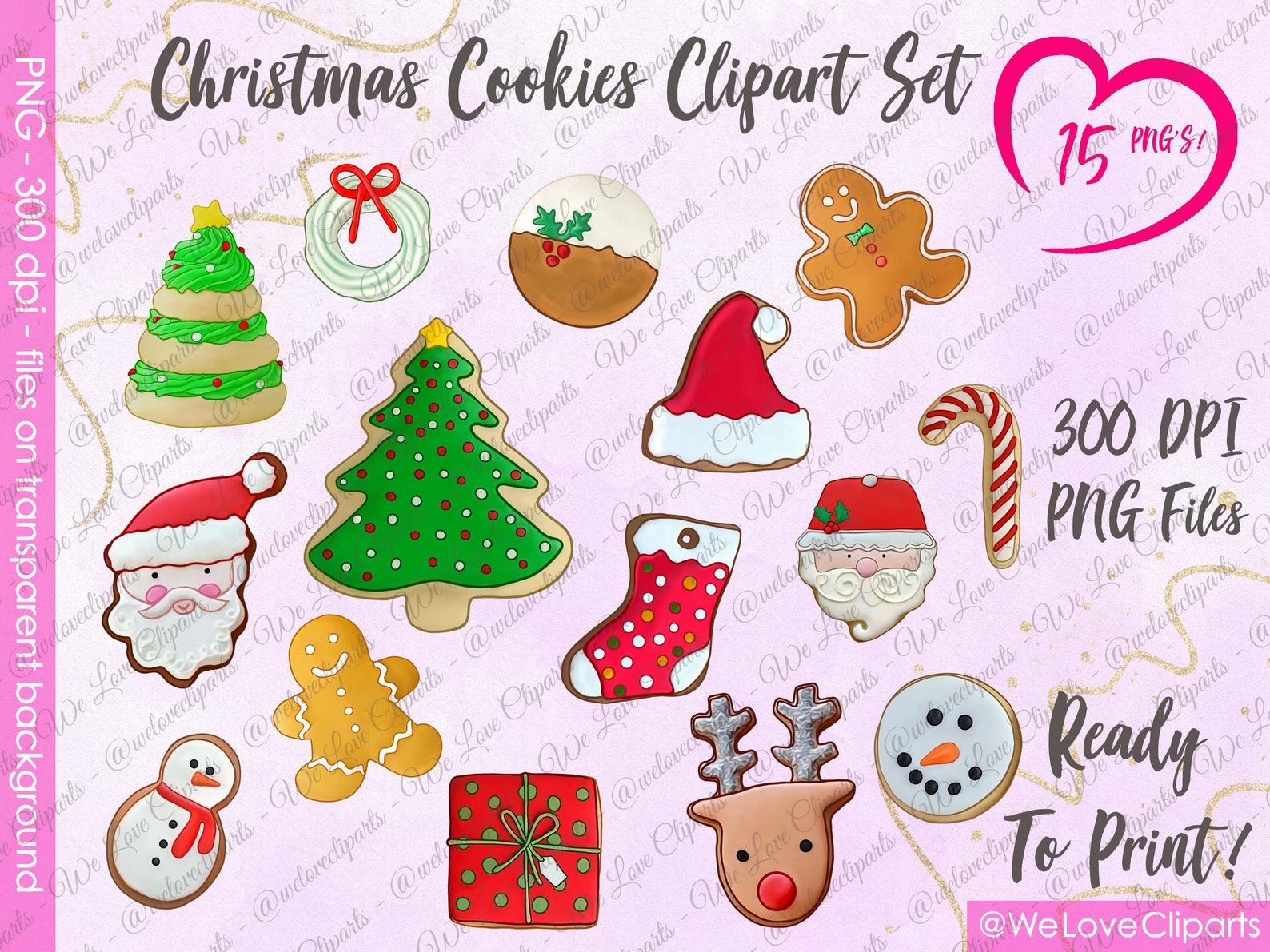 Christmas Cookies Clipart Set: Christmas Gingerbread Clipart Christmas ...