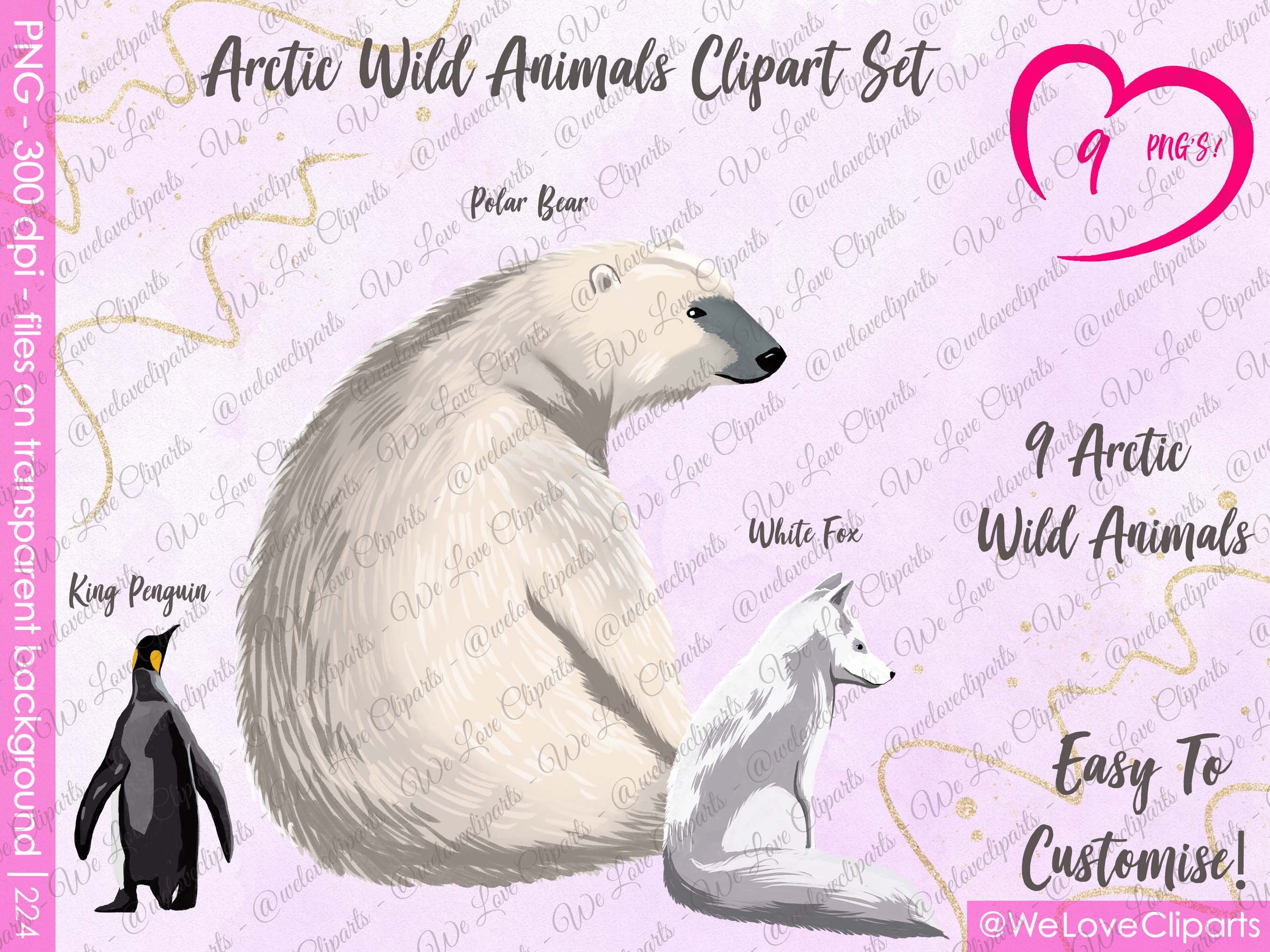 Arctic Animals Clipart Set: Wild Animals SVG for Best Friends - Etsy
