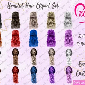 Hair PNG: Braided Hair SVG Messy Bun for Best Friend Clipart | Etsy Canada