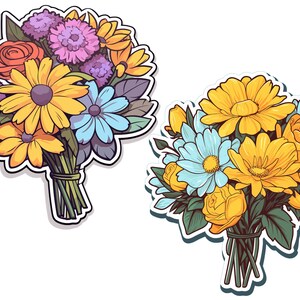 Flower Bouquet SVG & PNG Bundle, Flower Vase Svg, Wildflowers Svg ...