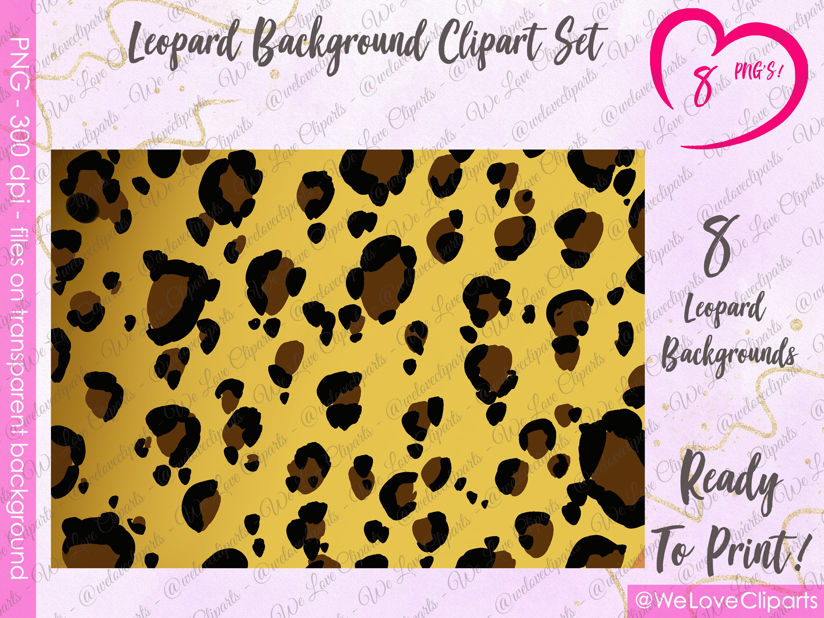 Leopard Print Digital Paper Background for Invitations | Etsy