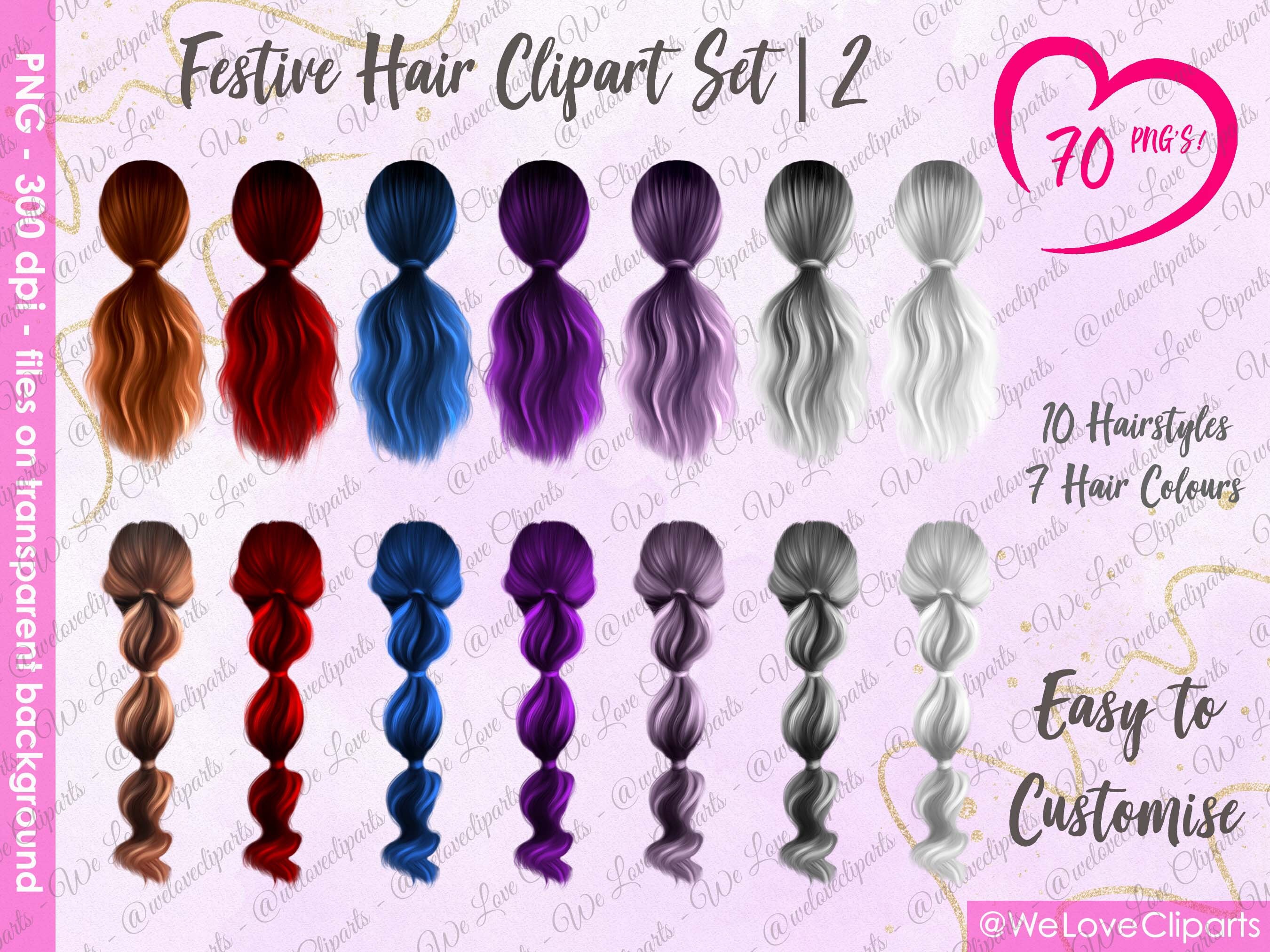 Hair PNG: Ponytail SVG Hairstyles for Girl Friend Clipart - Etsy
