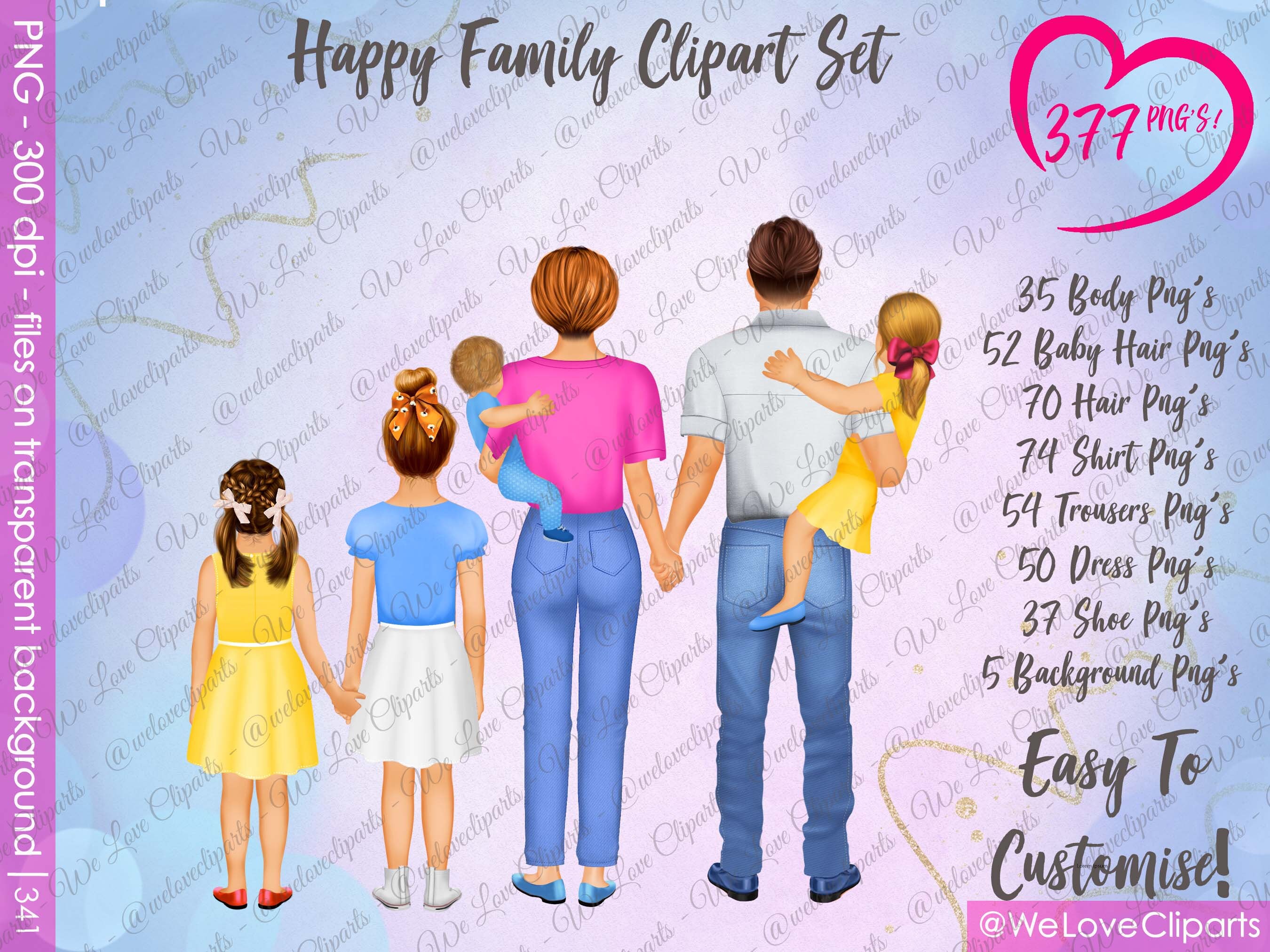 Happy Family Clipart, Bundle, Cocktails Clipart, Sisters SVG, Print on ...