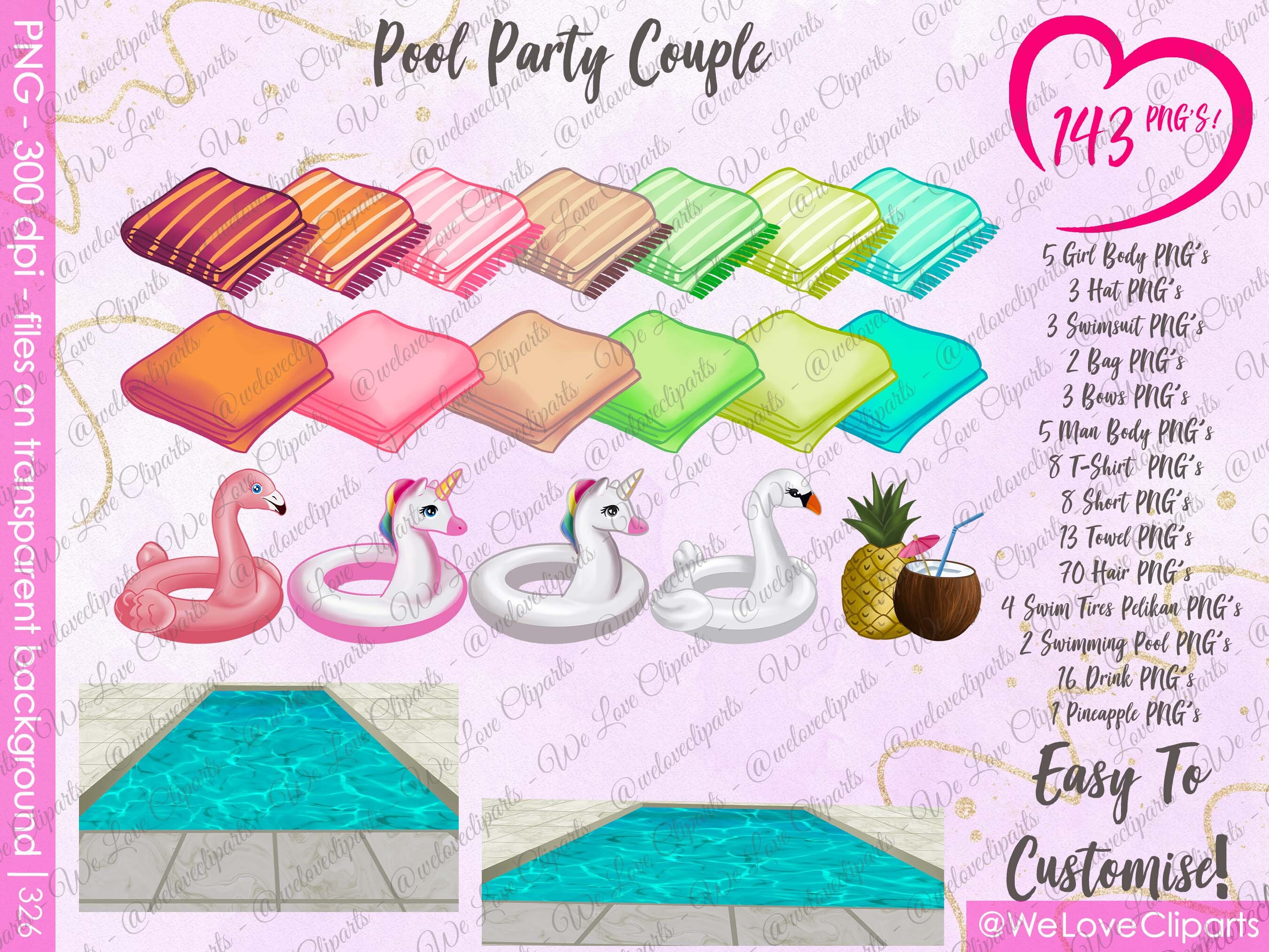 Pool Party Couple Besties SVG Summer SVG Swimming Pool - Etsy