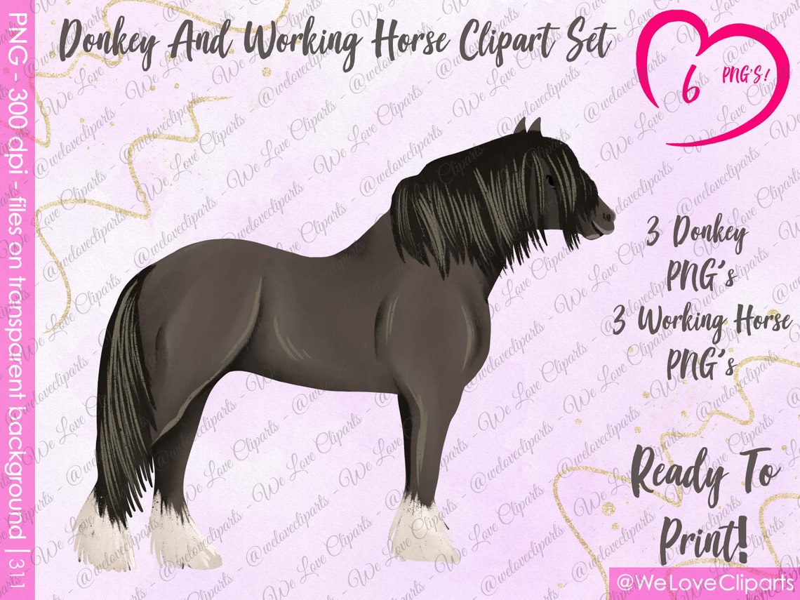 Donkey SVG and Work Horse SVG : Clipart Farm Animal Svg for - Etsy