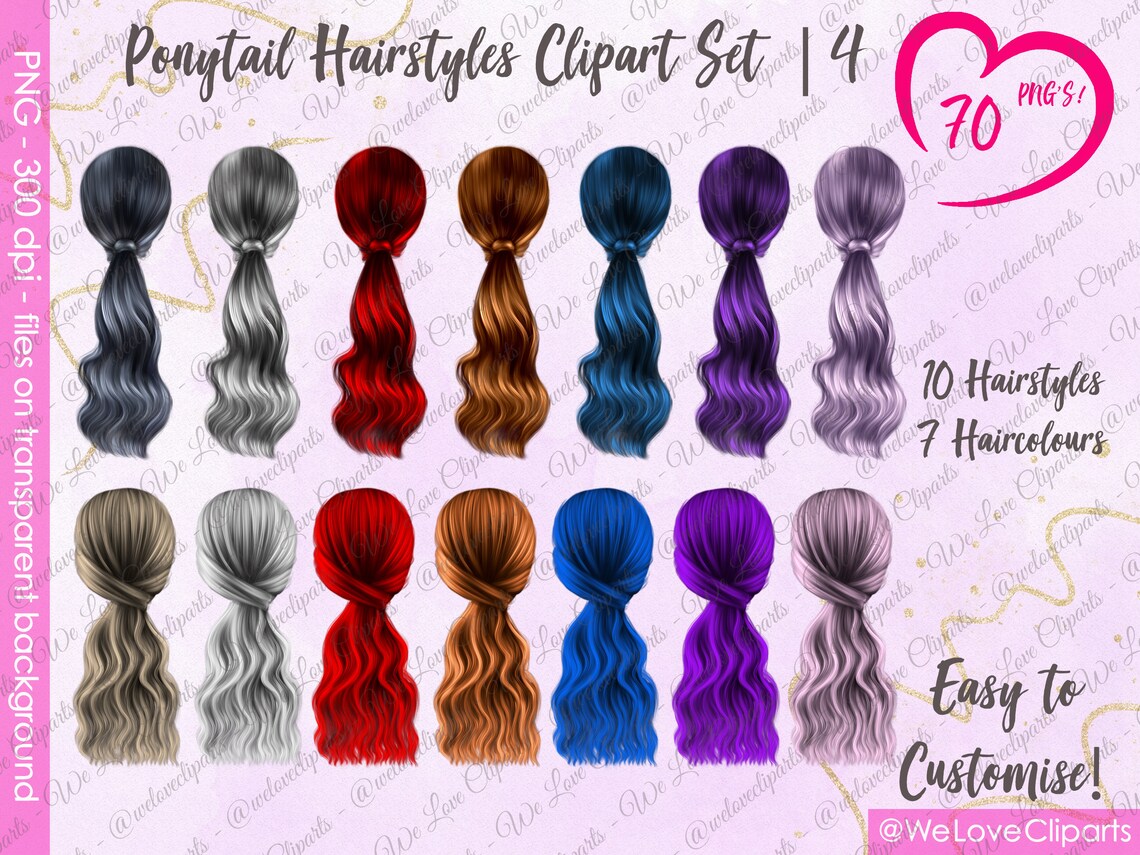 Hair PNG: Ponytail SVG Hairstyles for Girl Friend Clipart | Etsy