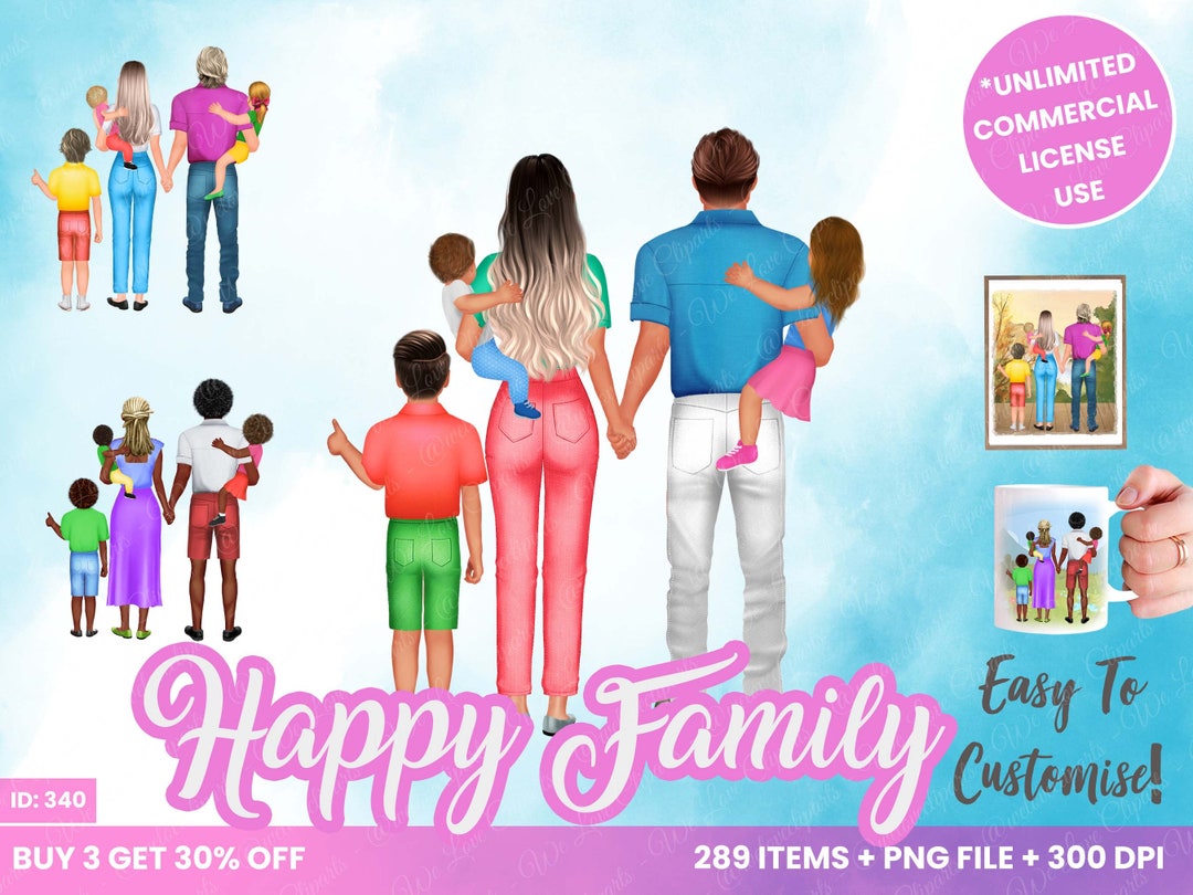Happy Family Clipart, Bundle, Cocktails Clipart, Sisters SVG, Print on ...