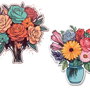 Flower Bouquet SVG & PNG Bundle, Flower Vase Svg, Wildflowers Svg ...