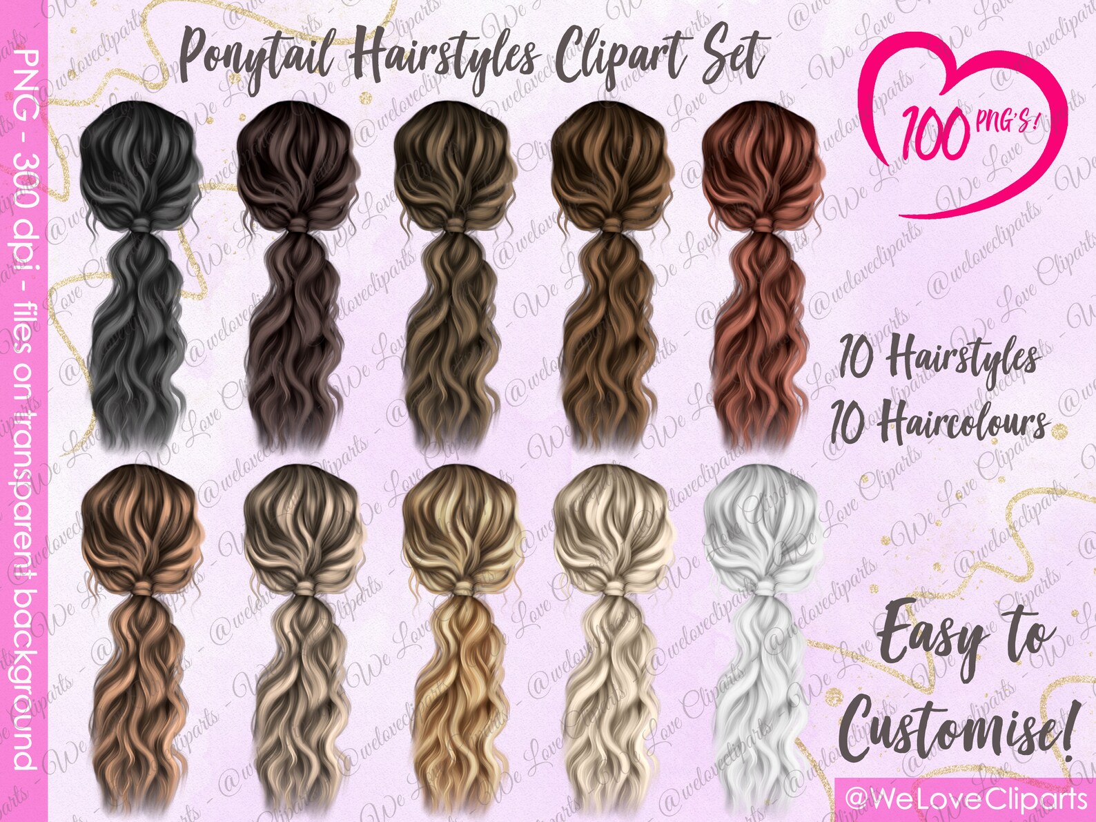 Hair PNG: Ponytail SVG Hairstyles for Girl Friend Clipart | Etsy