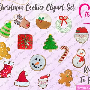 Christmas Cookies Clipart Set: Christmas Gingerbread Clipart ...