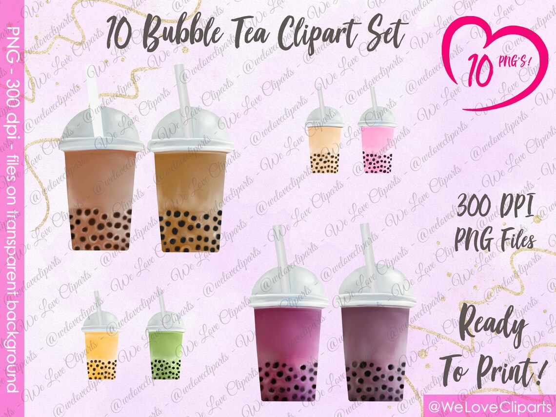 Drinks Clipart: Bubble Tea Add-on for Best Friends - Etsy Canada