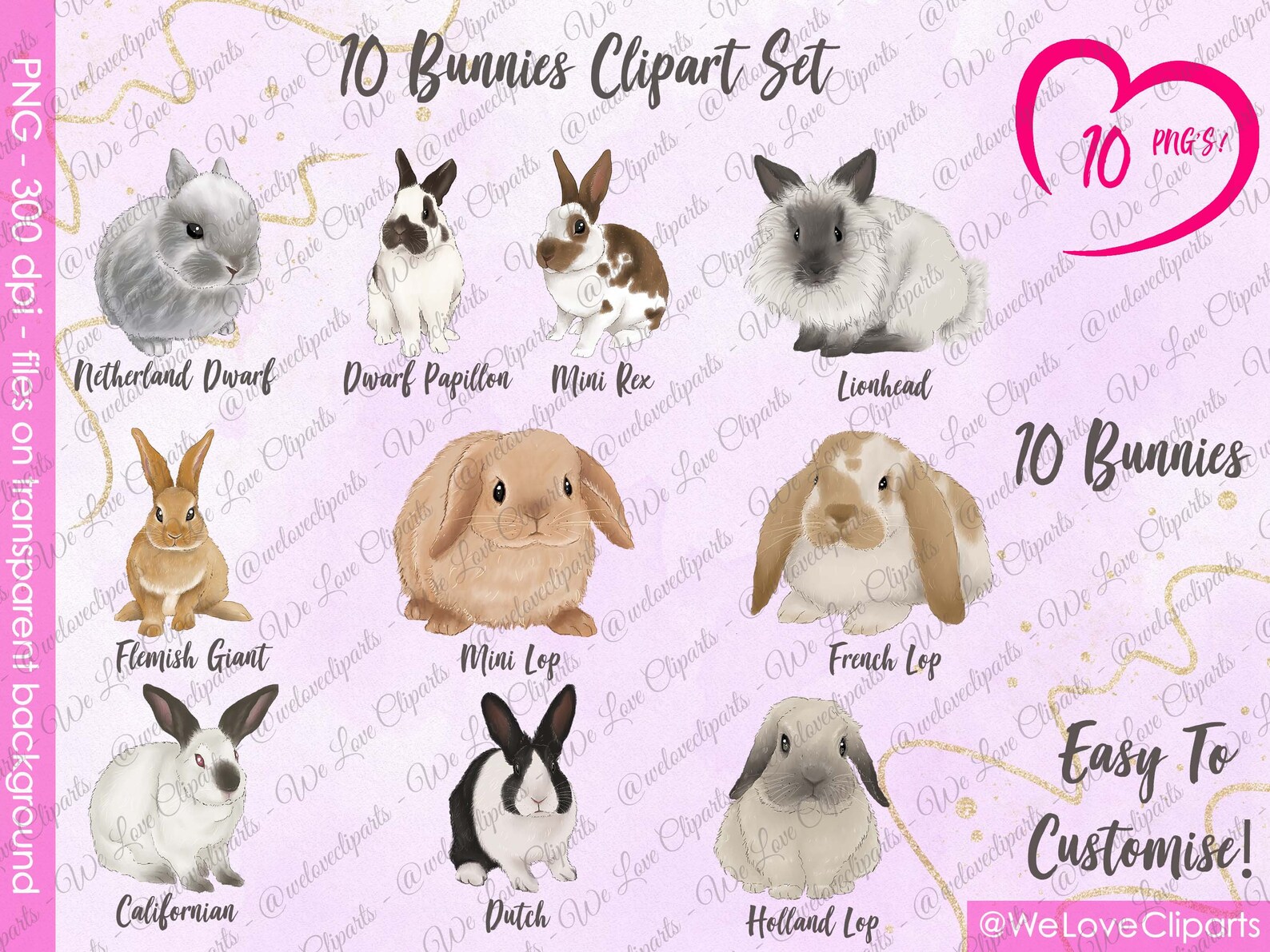Animal Clipart: Bunny Png Bunny Face Png for Scrapbooking - Etsy
