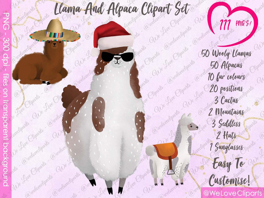 Llama Clipart and Alpaca Clipart for Commercial Use - Etsy UK