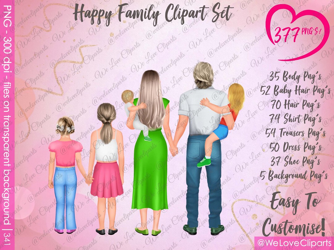 Happy Family Clipart, Bundle, Cocktails Clipart, Sisters SVG, Print on ...