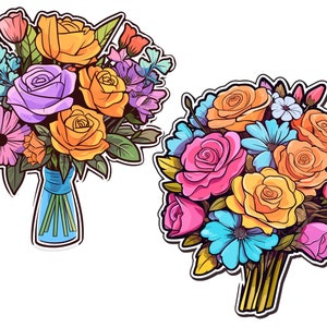 Flower Bouquet SVG & PNG Bundle, Flower Vase Svg, Wildflowers Svg ...
