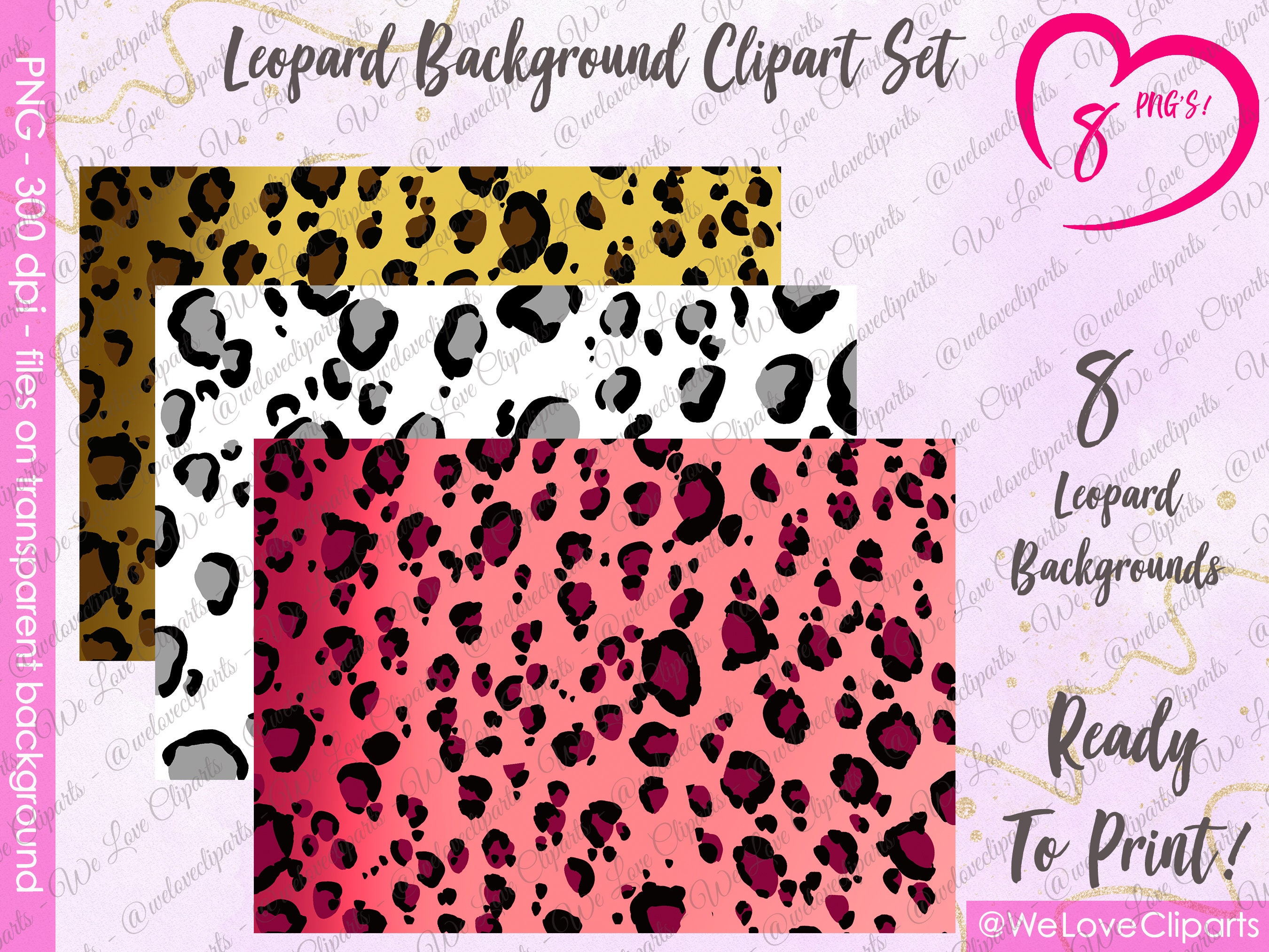 Leopard Print Digital Paper Background for Invitations - Etsy