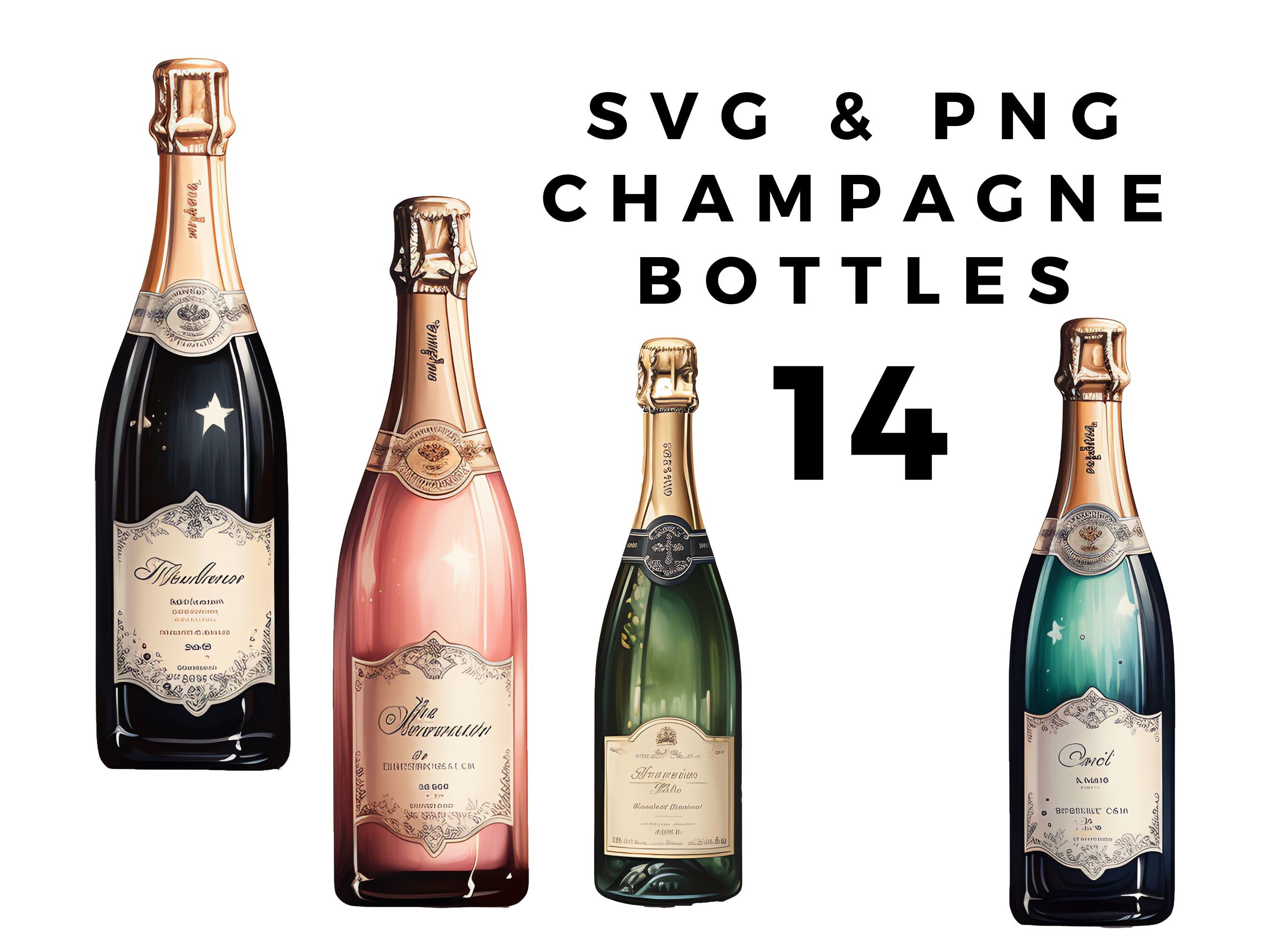 Champagne SVG & PNG Clipart: Champagne Bottles SVG Ice Bucket Svg for ...