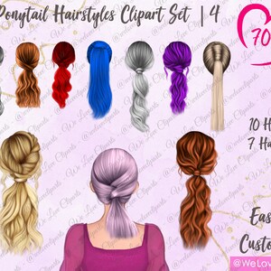 Hair PNG: Ponytail SVG Hairstyles for Girl Friend Clipart (WLC203) - Etsy
