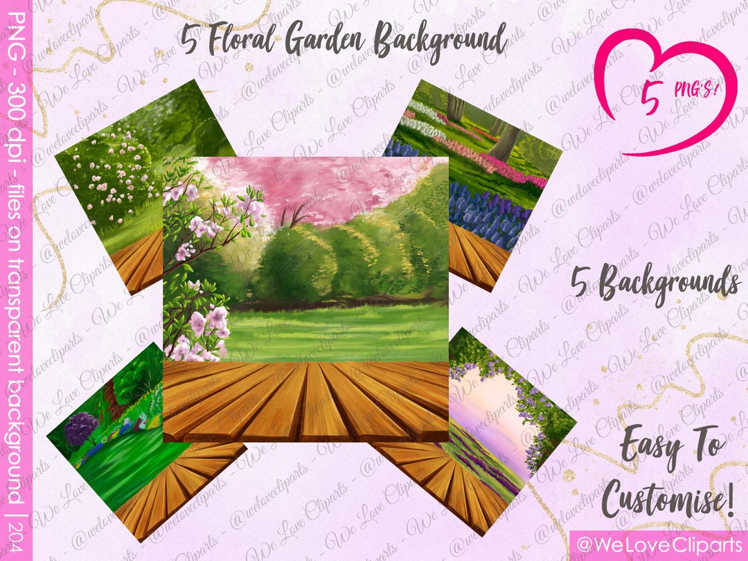 Landscape Background SVG: Floral Garden Backgrounds for Sister SVG ...