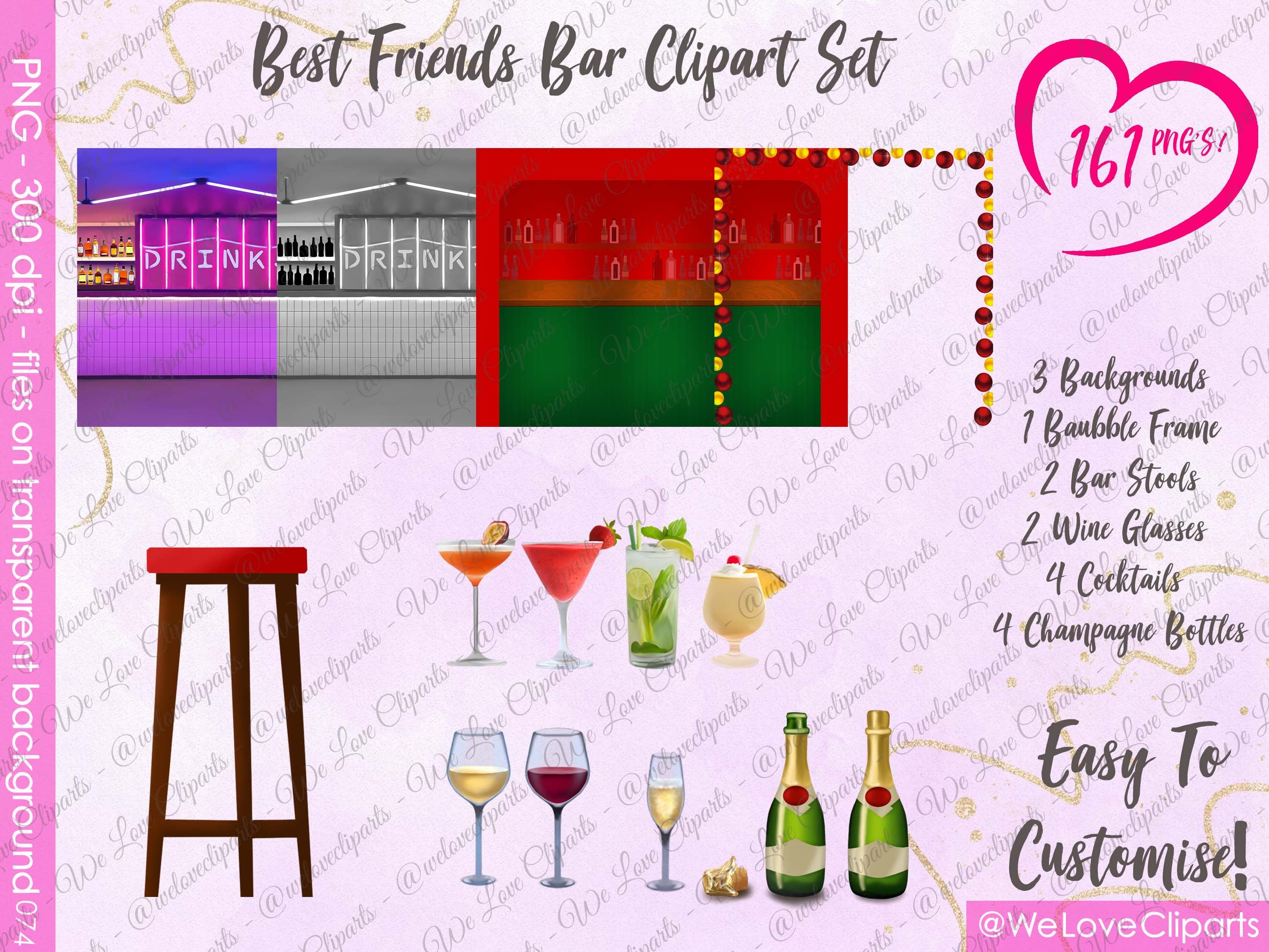 Bar Clipart: Best Friends Bar Scene Sisters SVG Party Svg - Etsy UK