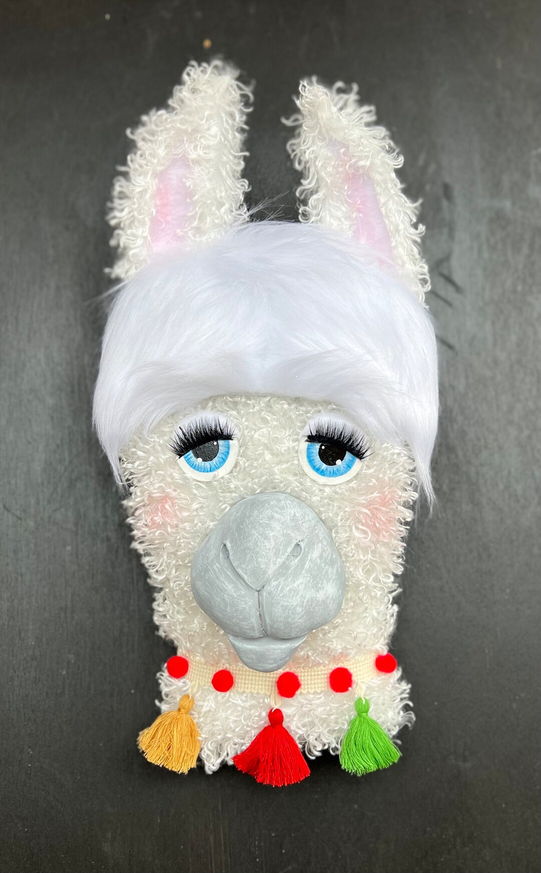 Llama Head, Fleece Navidad Attachment, Christmas Decor, Llama for Front ...