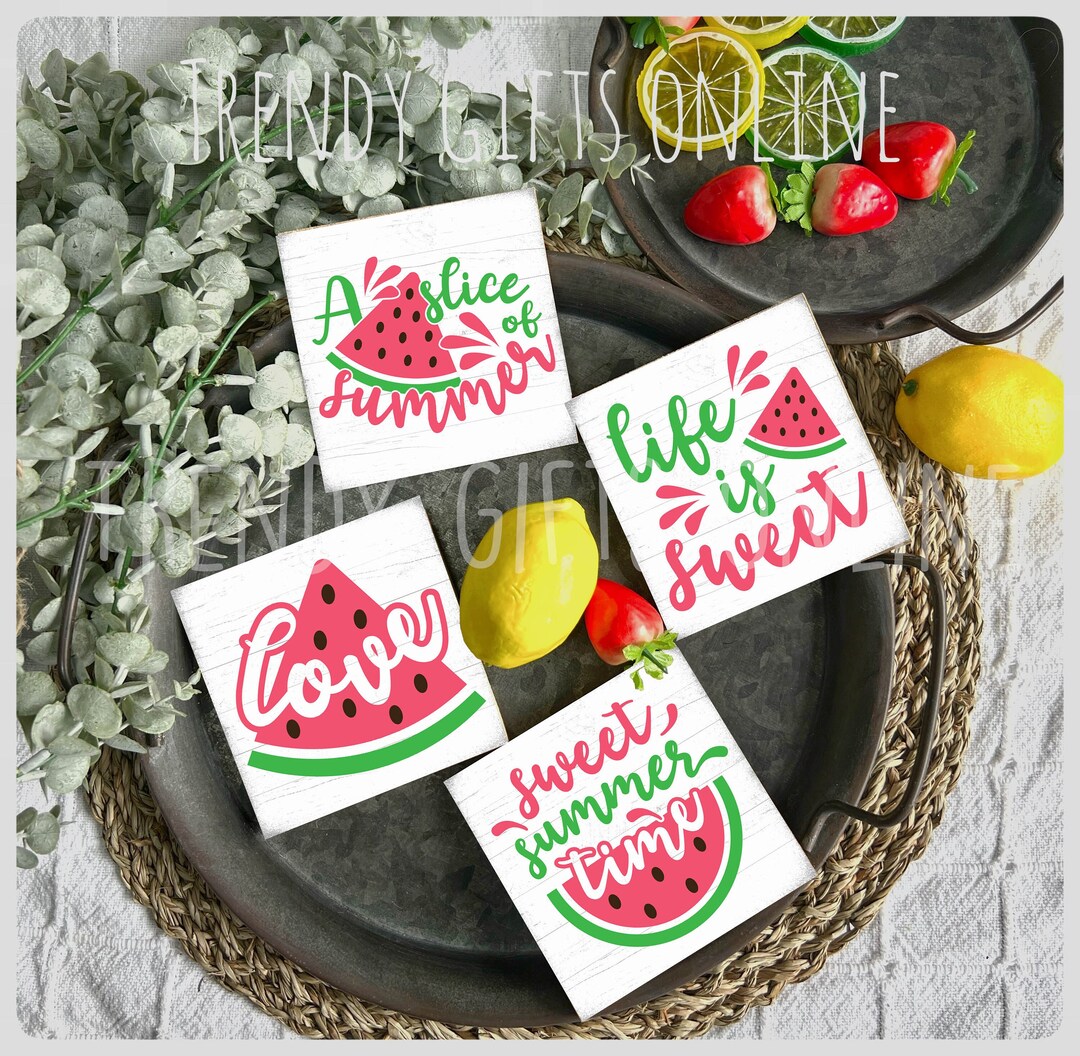 Watermelon Summer Theme 10cm/15cm Sign Tiered Tray Decor Sweet Summer ...