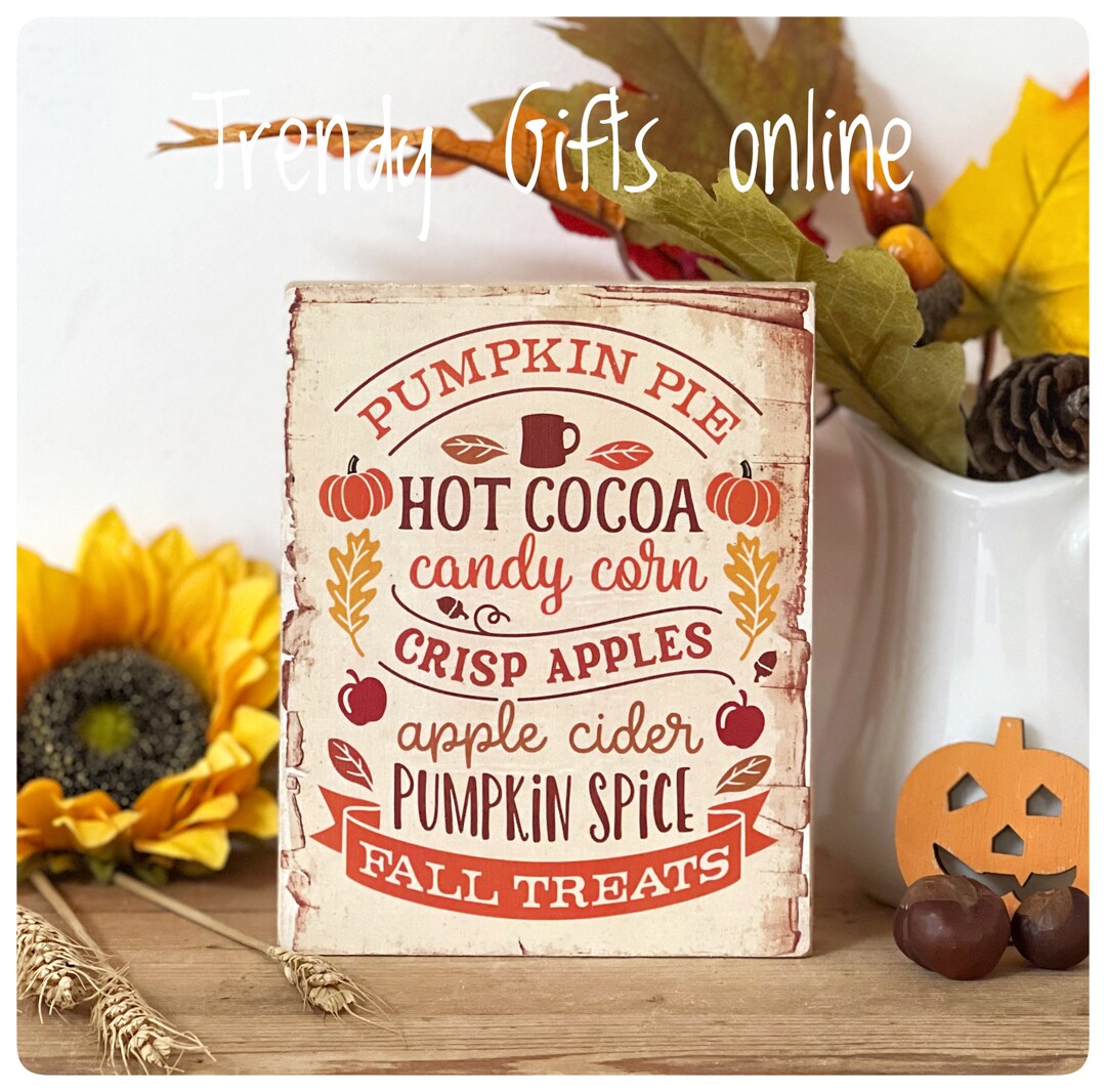 Fall Treats Freestanding Sign Halloween Autumn/fall Home Tiered Tray ...