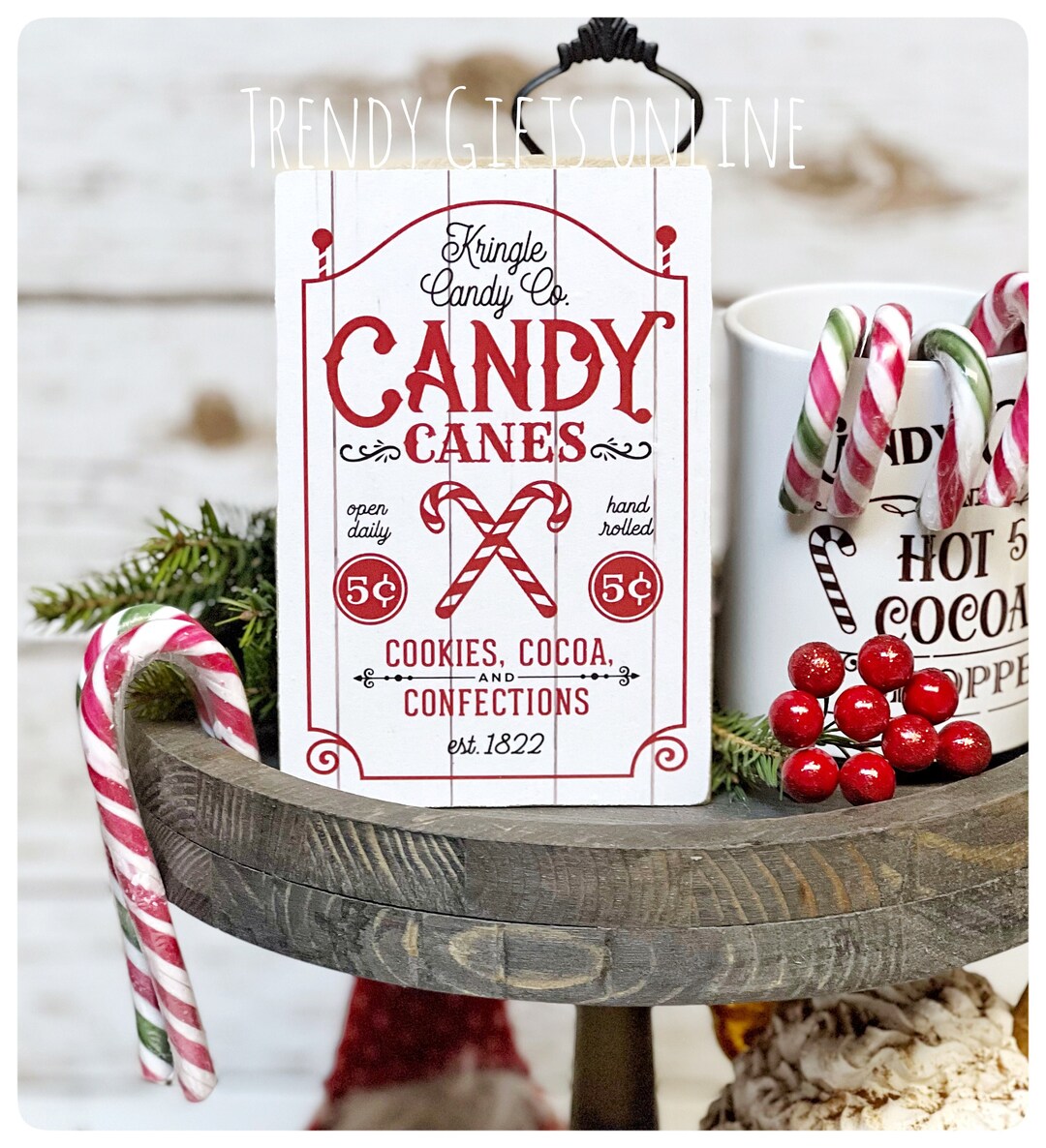 Kringle Candy Co. Christmas Sign: Tiered Tray Decor - Etsy