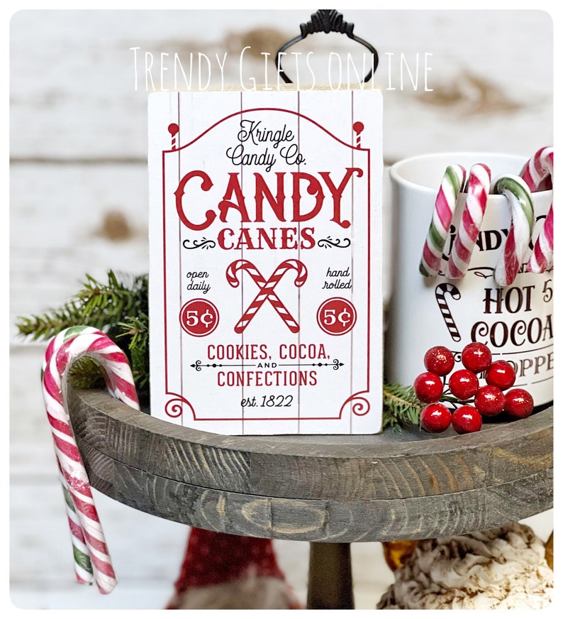 Kringle Candy Co. Christmas Sign: Tiered Tray Decor - Etsy