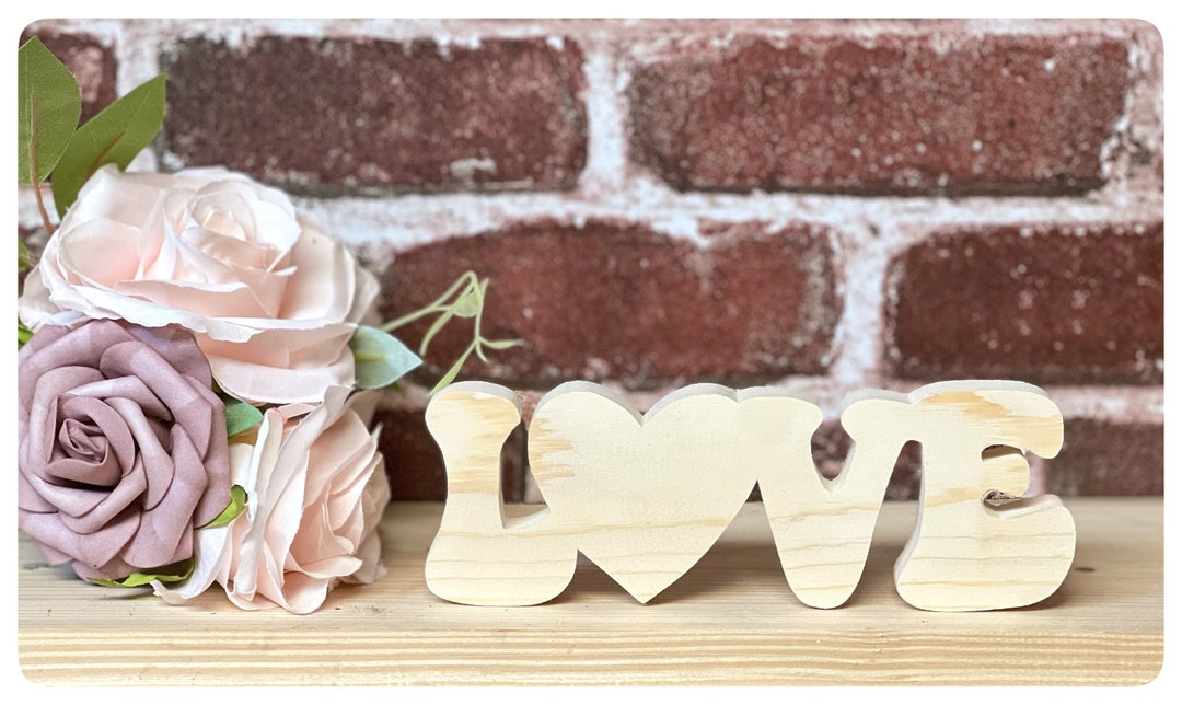 Wooden Love Letters Unfinished Hand Cutout Woodworking Blank Unfinished ...