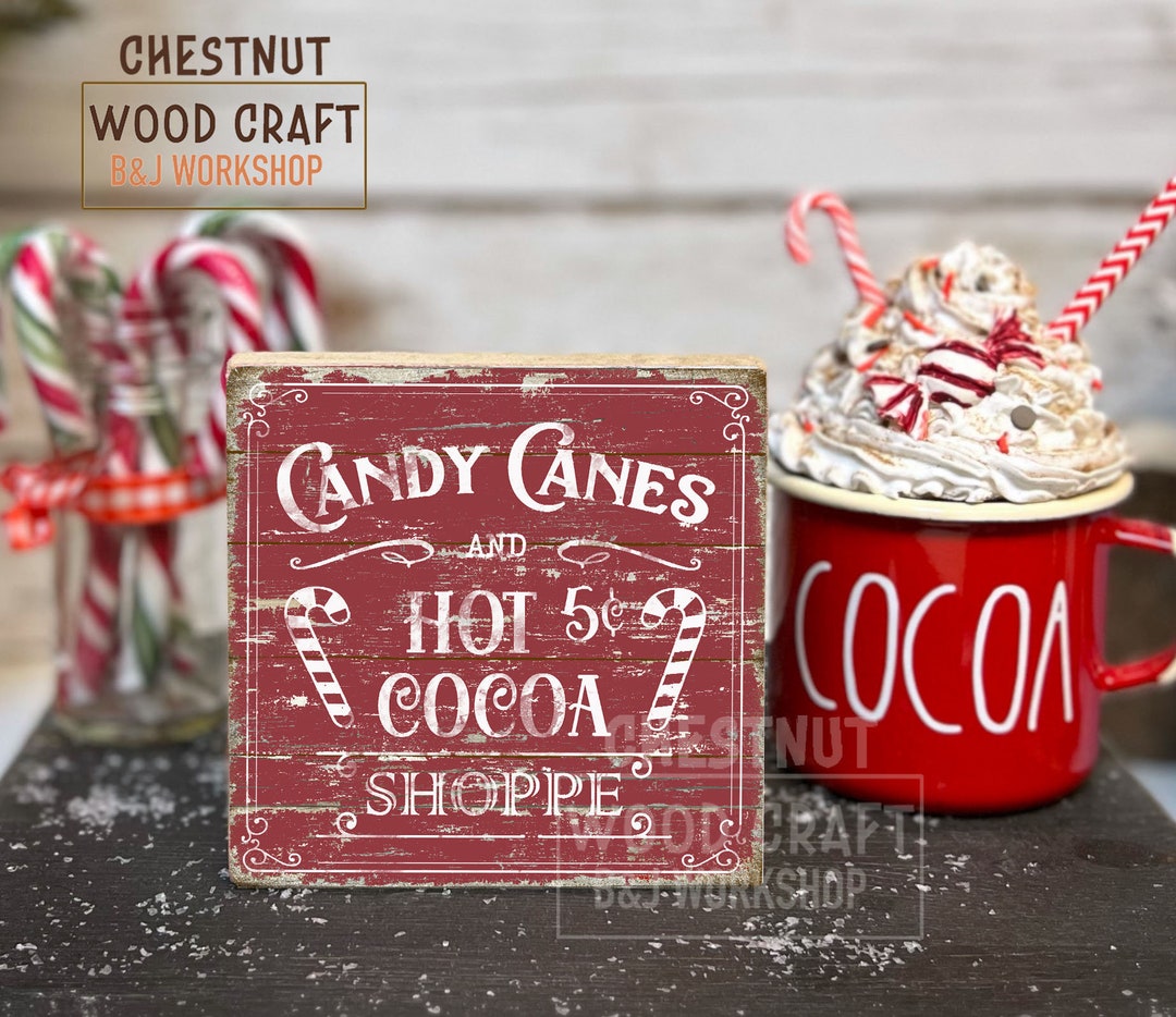 Christmas/winter "candy Cane and Hot Cocoa Shoppe" Freestanding Sign ...