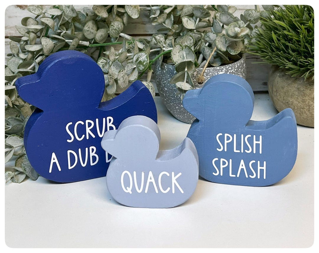 Wooden Rubber Duck Sign, Tiered Tray Decor, Bathroom Decor, Birthday ...