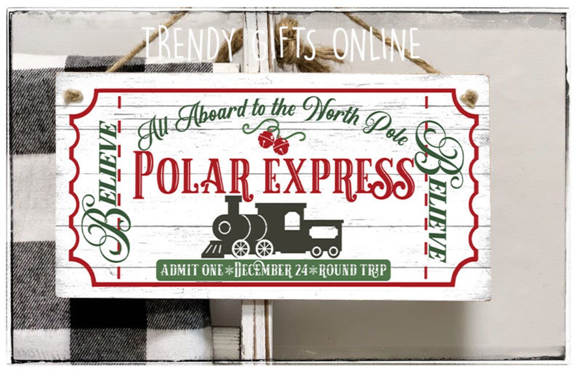 North Pole Polar Express Train Ticket Sign Tiered Tray - Etsy