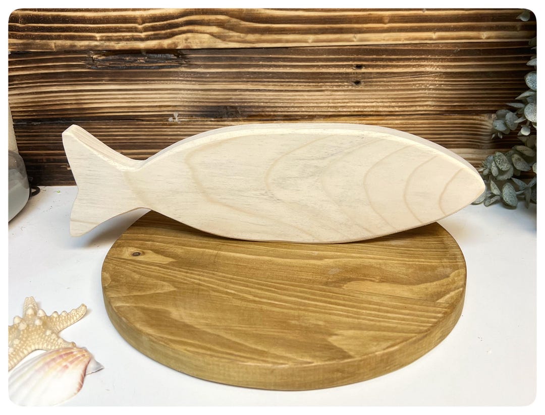 Large Wooden Fish Shape, 30 Cm Long, Unfinished Blank, Handmade, Hand ...