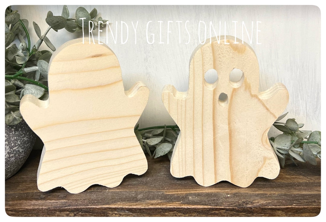 Unfinished Blank Wood Shape Ghost Woodworking Home Decor DYI Craft Home ...