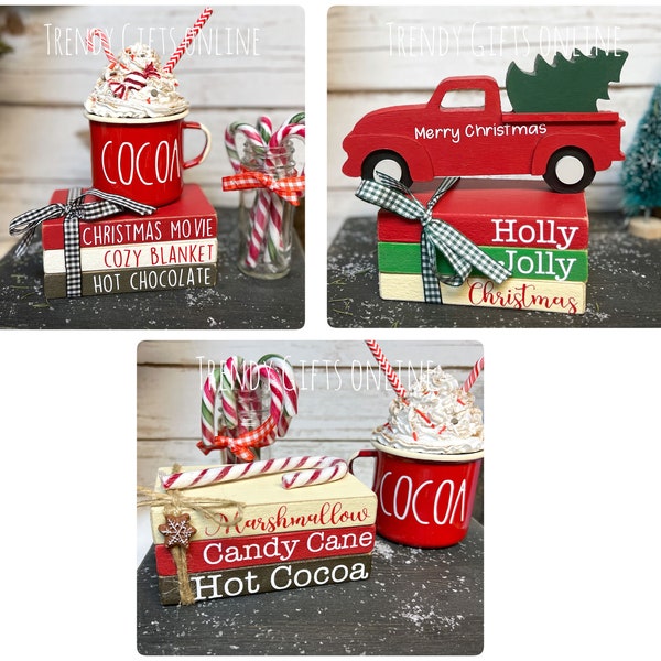 Christmas Book Stack - Etsy