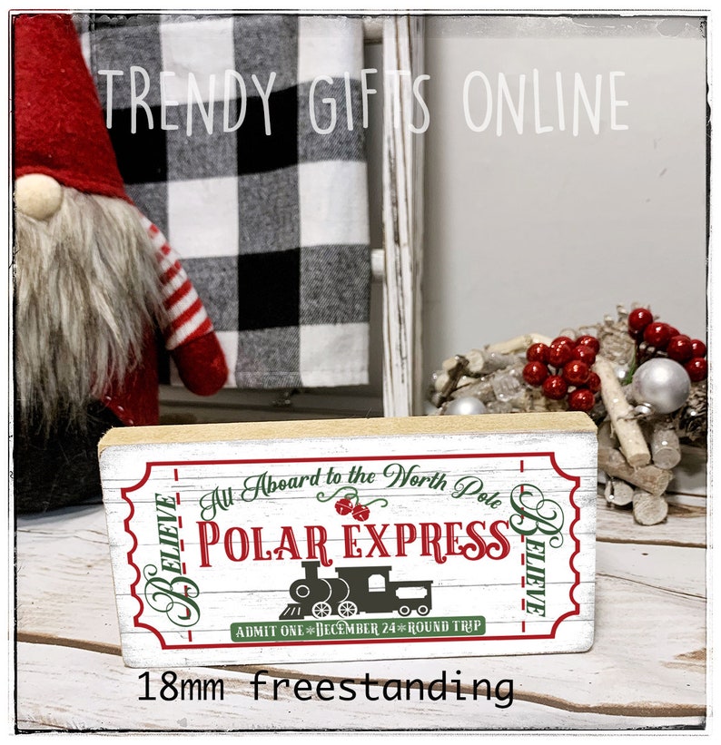 North Pole Polar Express Train Ticket Sign Tiered Tray - Etsy