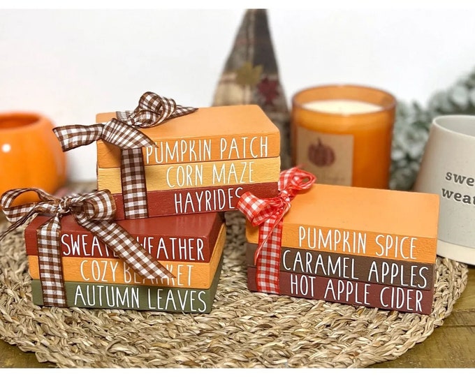 Wooden Autumn Pumpkin House Block - Etsy