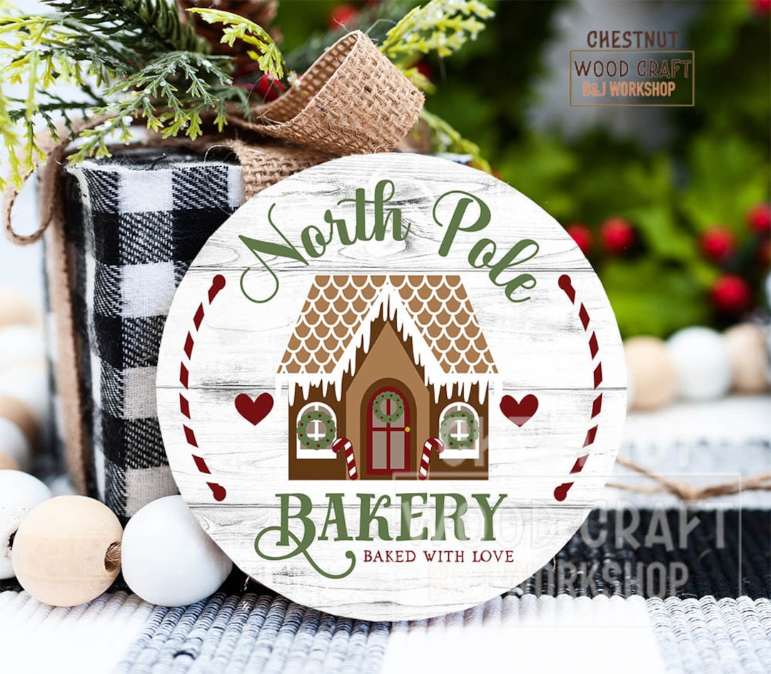 North Pole Bakery Round Ornament Christmas Tree Decoration Christmas ...