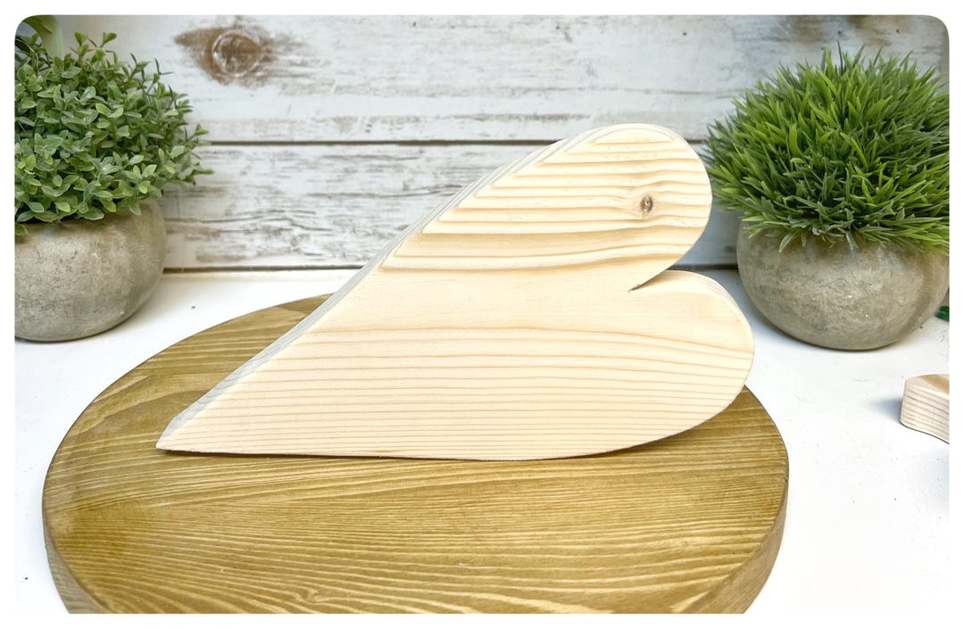 Large Wooden Heart Shape, Wood Blank, Hand Cutout Woodworking ...
