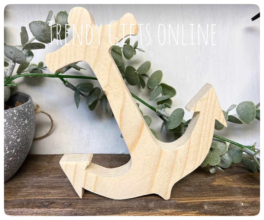 Unfinished Wooden Anchor: DIY Craft Blank, Summer Home Decor - Etsy