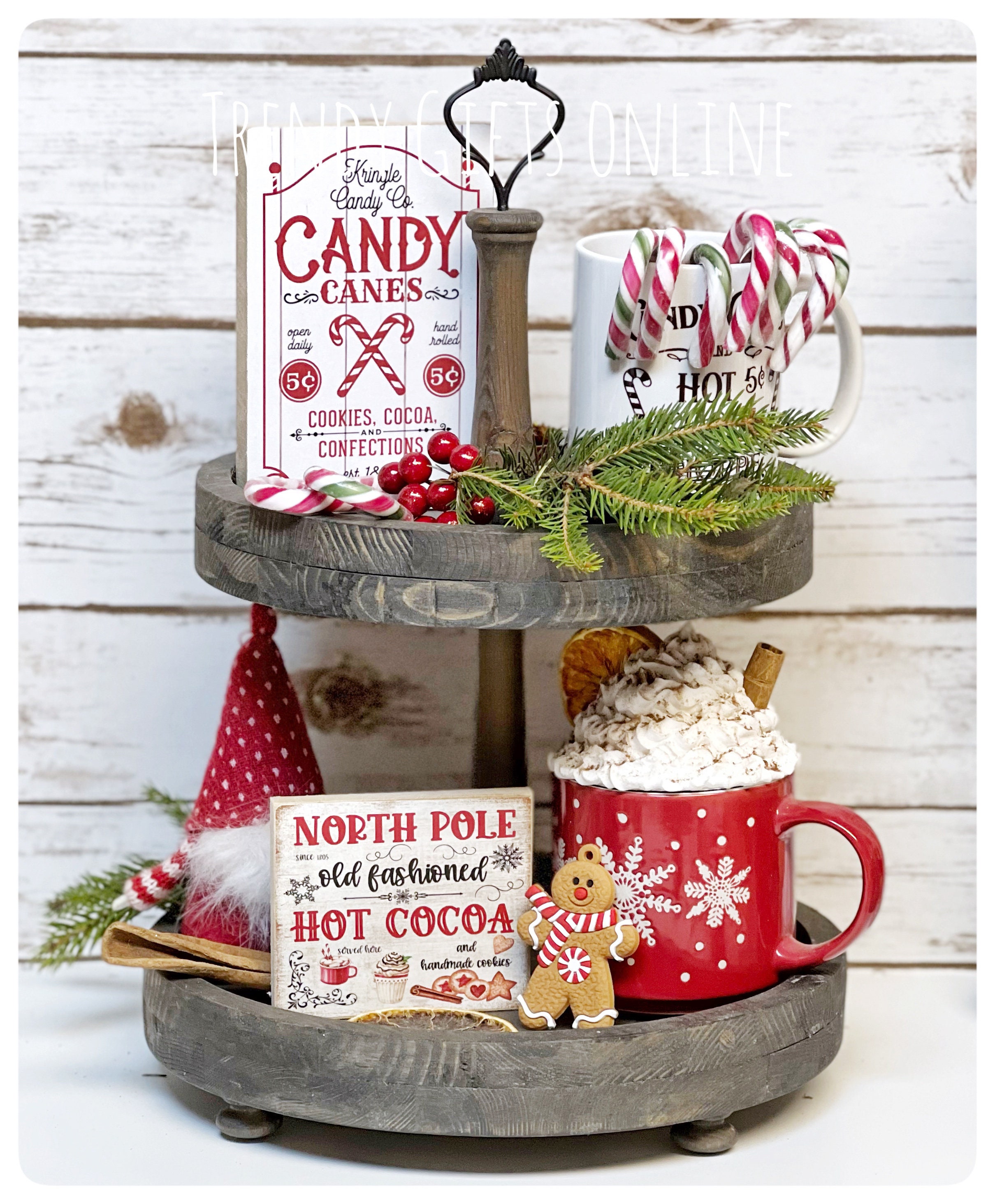 Kringle Candy Co. Christmas Sign: Tiered Tray Decor - Etsy