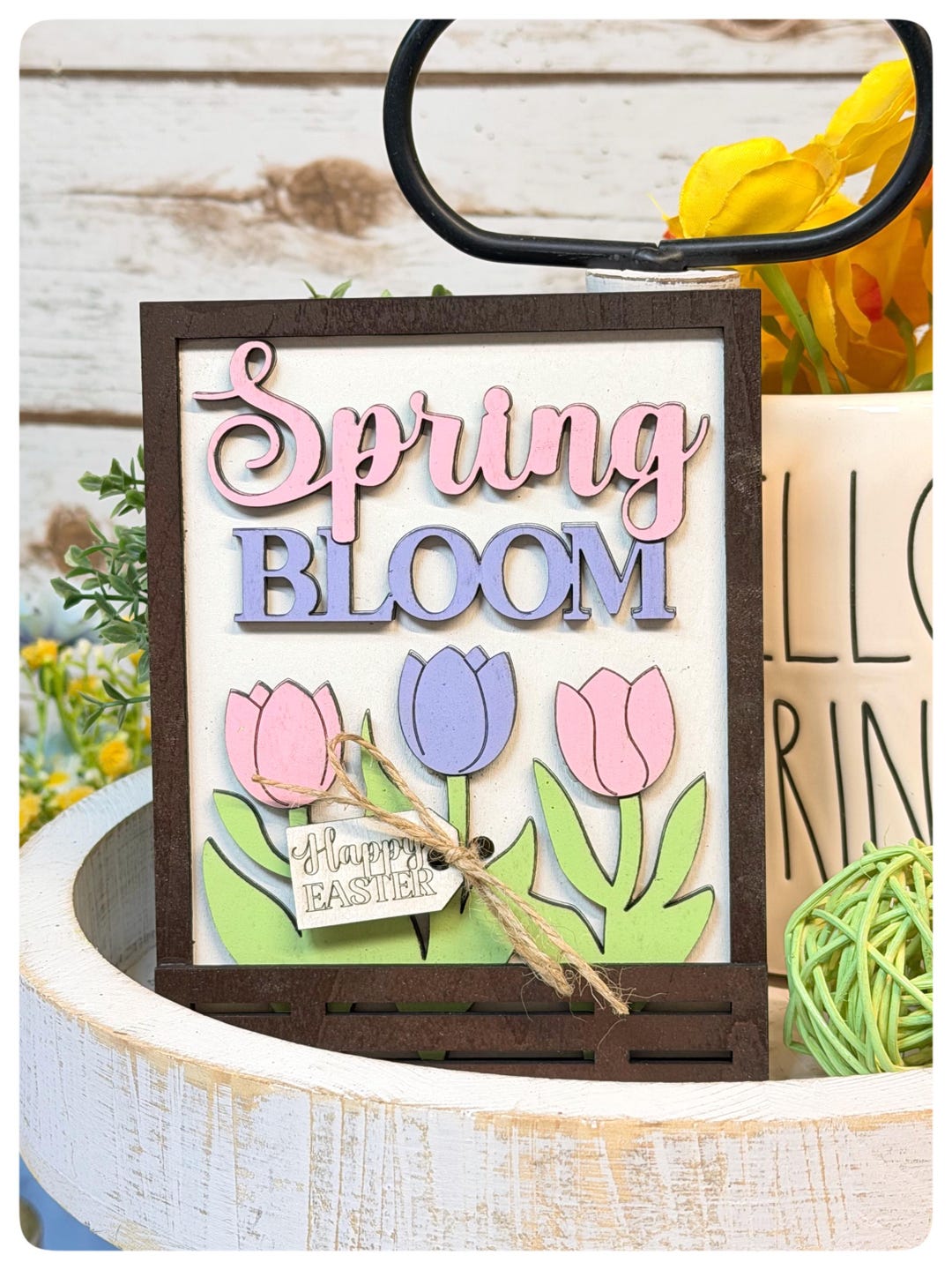 Spring Bloom Wooden 3D Sign, Tiered Tray Decor, Spring Easter Decor ...