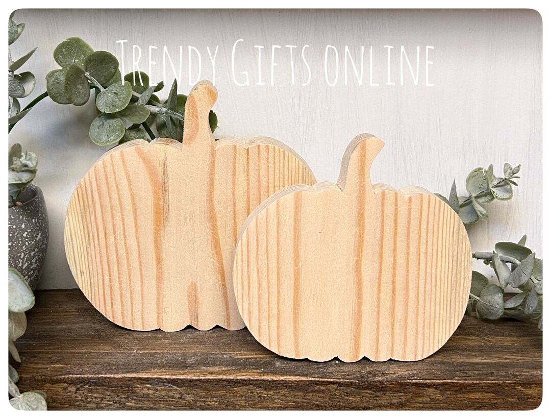 Wooden Pumpkin, Unfinished Craft Blank, Wood Sign Shape, Woodworking ...