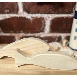 Pack of 5 Wooden Fish Shape, Handmade, Hand Cutout, Rustic Decor ...