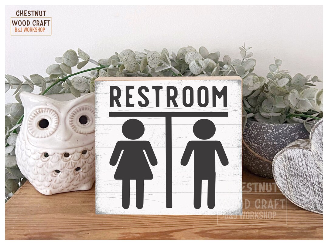 Restroom Freestanding Sign/tiered Tray Mini Sign Bathroom Toilet ...