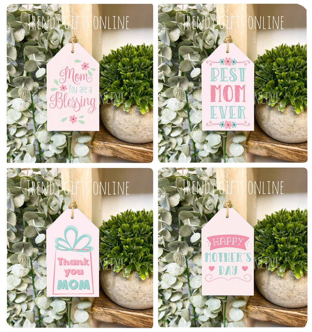 Mother's Day Wooden Gift Tag Label Home Decor Best Mum Ever/thank You ...