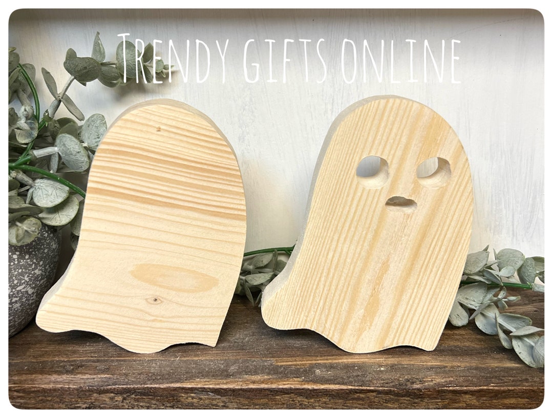 Unfinished Blank Wood Shape Ghost Woodworking Home Decor DYI Craft Home ...