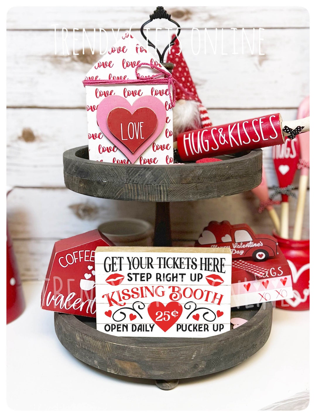 Kissing Booth Sign, Tiered Tray Decor, Wedding Decor, Birthday Gift ...